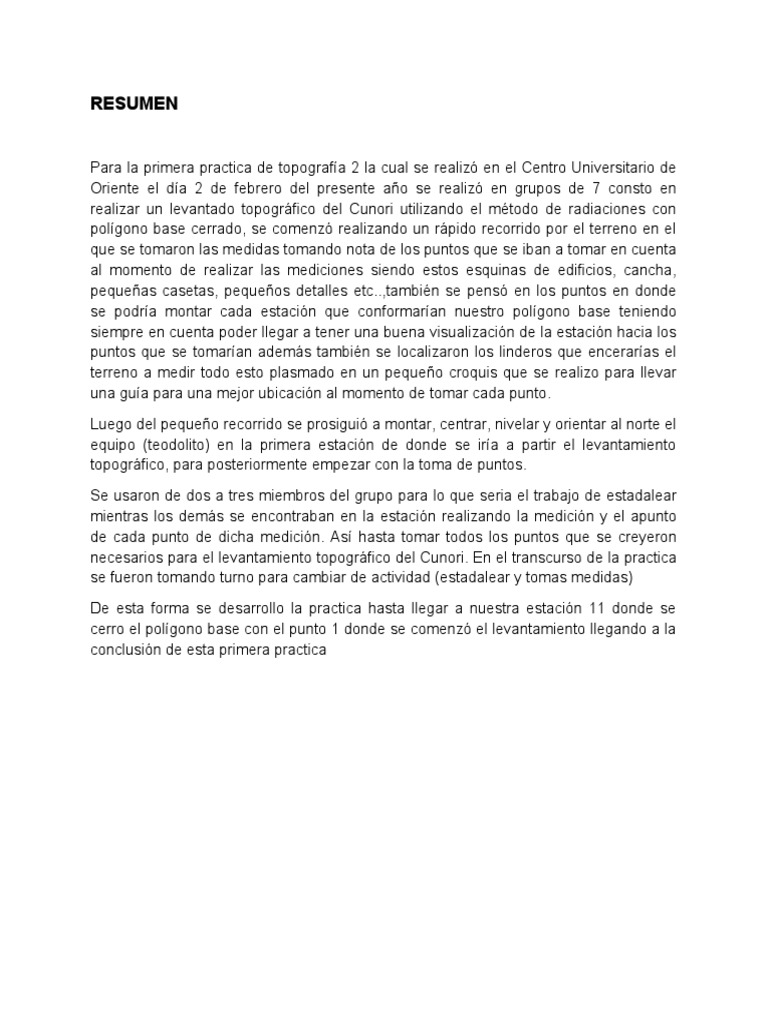 Primera Parte Reporte 1 Topo 2 | PDF | Agrimensura