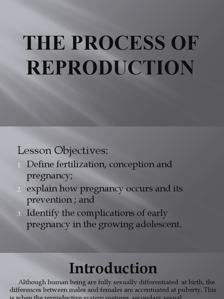 The Process of Reproduction and Sexual Health and Hygiene | PDF ...