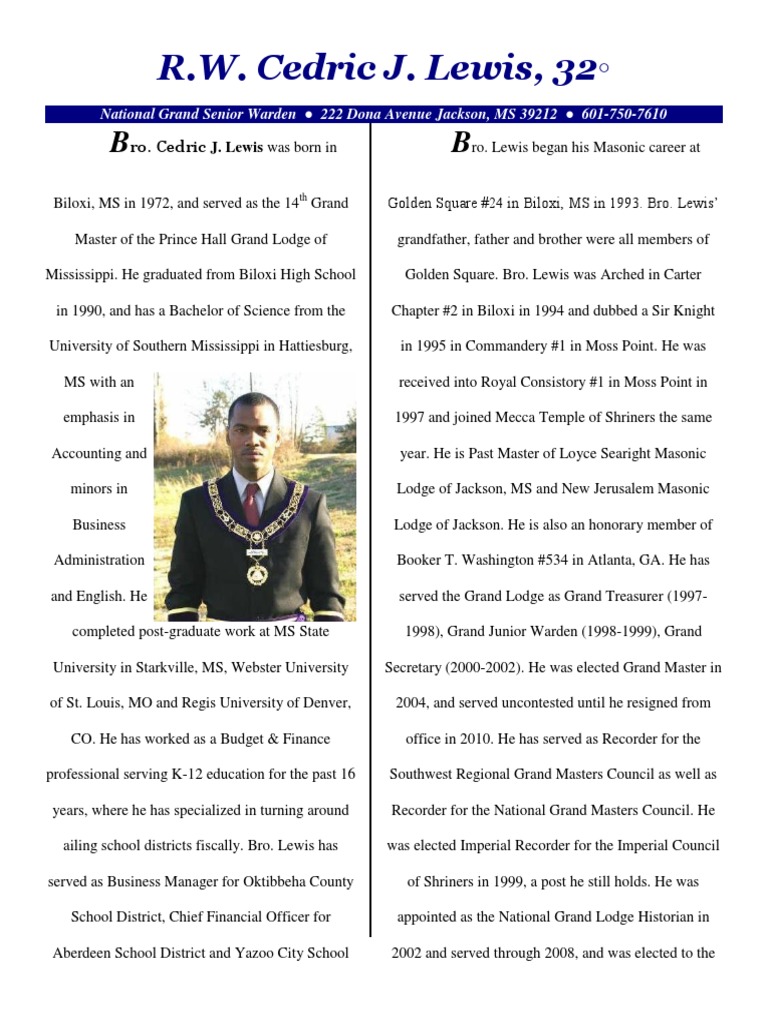 Cedric Lewis Bio | PDF | Western Esotericism | Fraternities