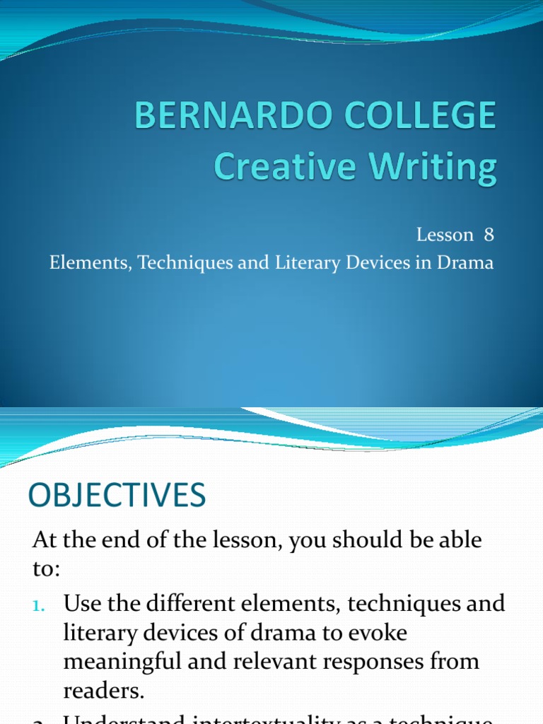 Understanding Elements, Techniques, and Literary Devices in Drama | PDF