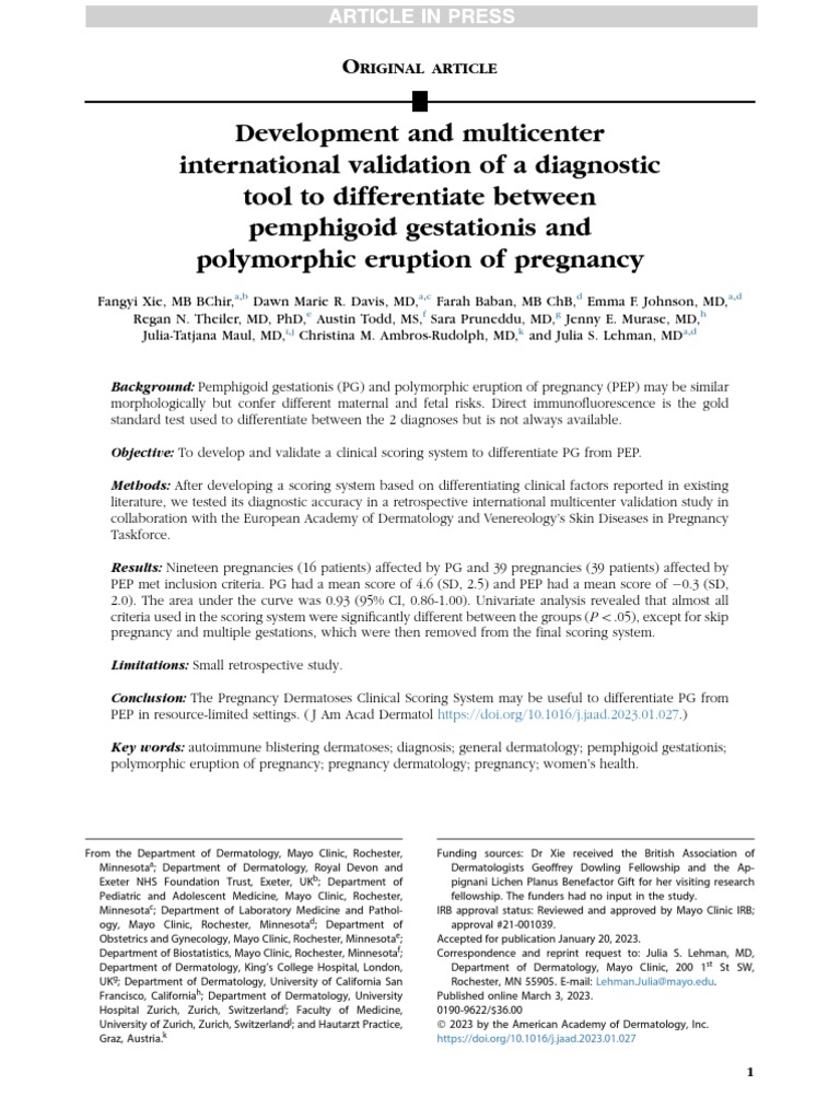 Differentiating PG from PEP: A Scoring Tool | PDF | Pregnancy | Medical ...