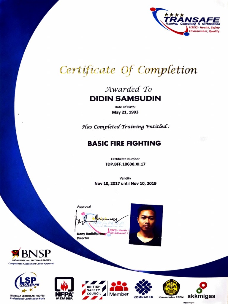 Sertifikat Fire Fighting PDF | PDF