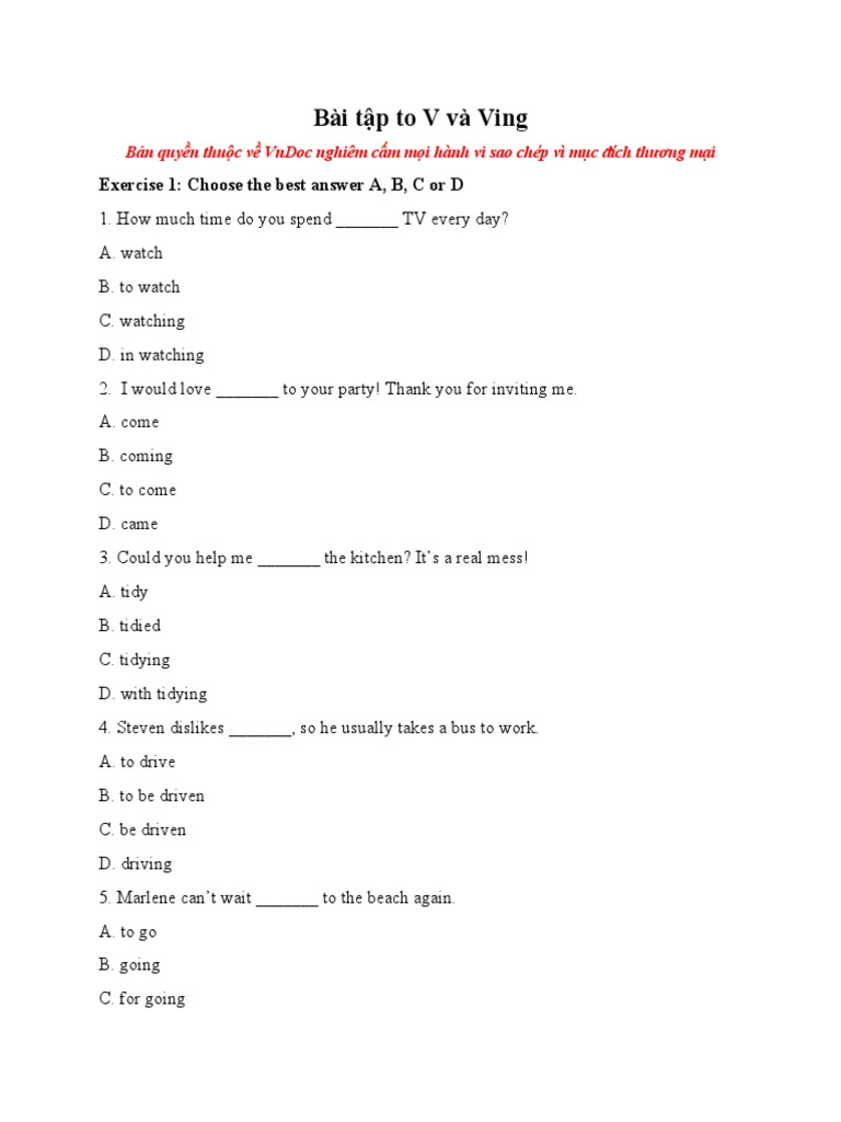 Mastering the Use of To-Infinitives and -Ing Forms: A Comprehensive ...