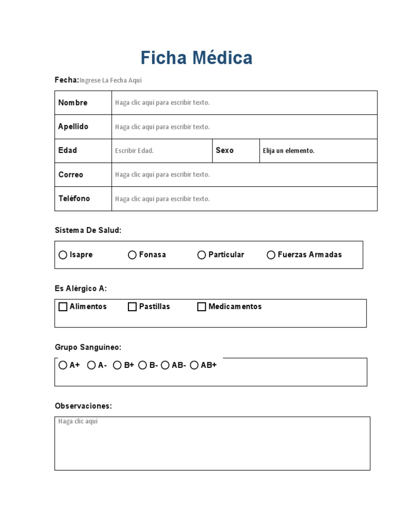 Ficha Médica | PDF