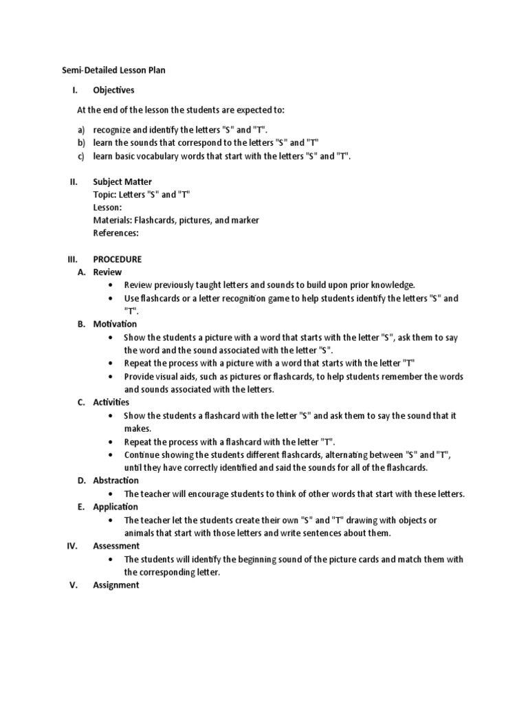 Semi-Detailed Lesson Plan | PDF | Language Arts & Discipline | Foreign Language Studies