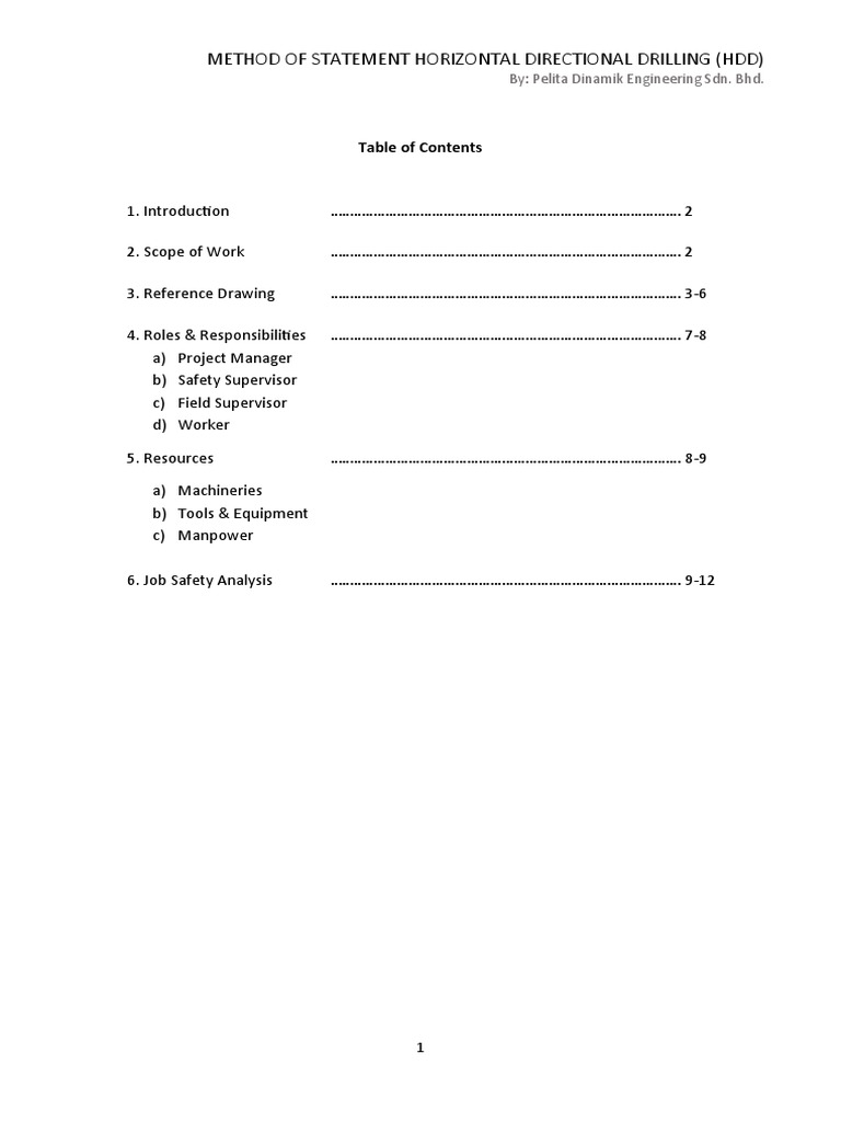 Method of Statement HDD | PDF