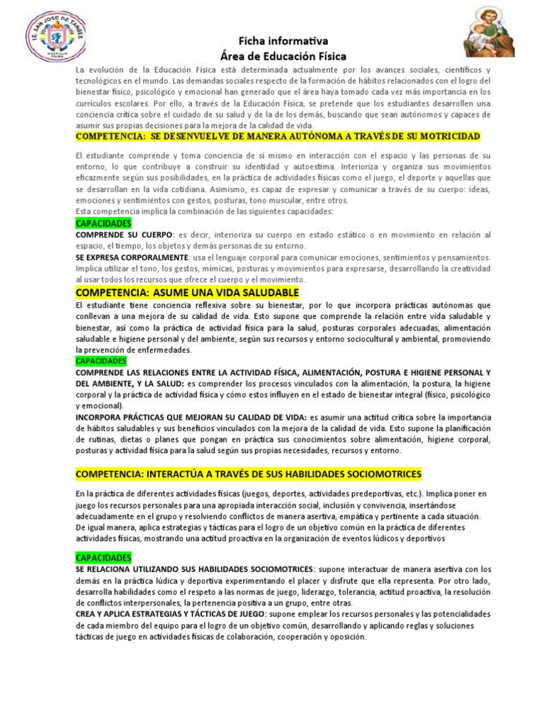 Ficha Informativa E. Fisica | PDF