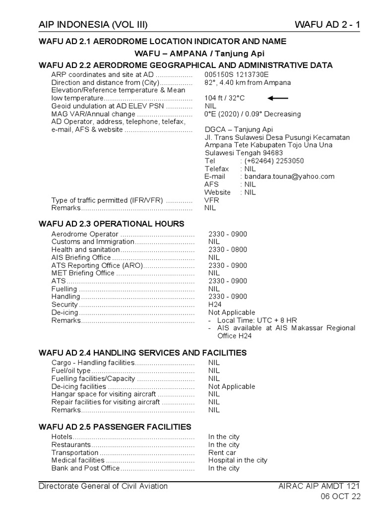 2140-WAFU AD 2.1 To AD 2.24 AIRAC AIP AMDT 124 01 DEC 22 | PDF | Runway ...