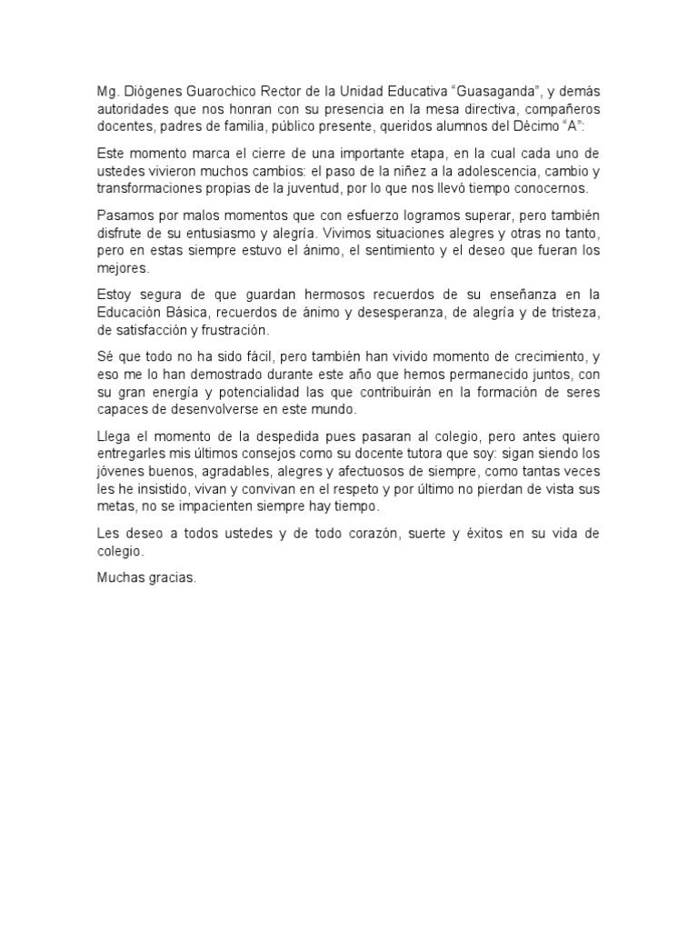 DESPEDIDA MAESTRA | PDF