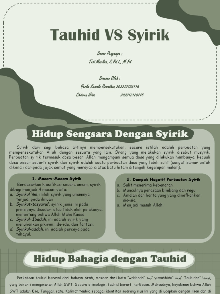 Memahami Tauhid dan Syirik dalam Islam | PDF