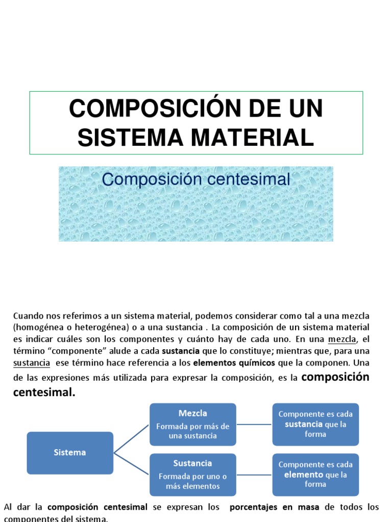 4 COMPOSICIÓN CENTESIMAL - Teórico Con Ejercicios Resueltos PDF | PDF ...