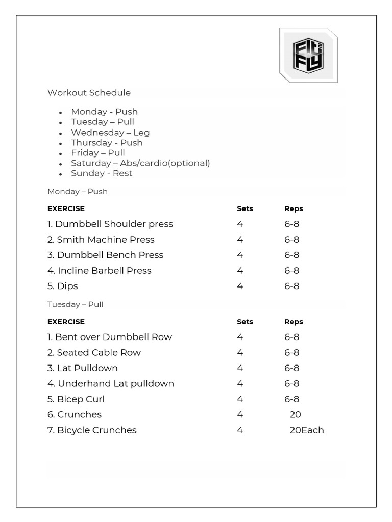 Workout Schedule 3 PDF | PDF