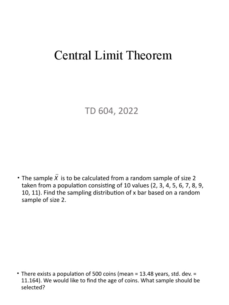 2_Central Limit Theorem.pptx | PDF | Normal Distribution | Standard ...