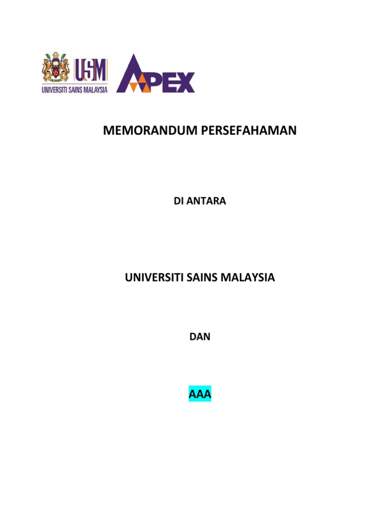 PP 1 - Memorandum of Understanding Bahasa Melayu | PDF