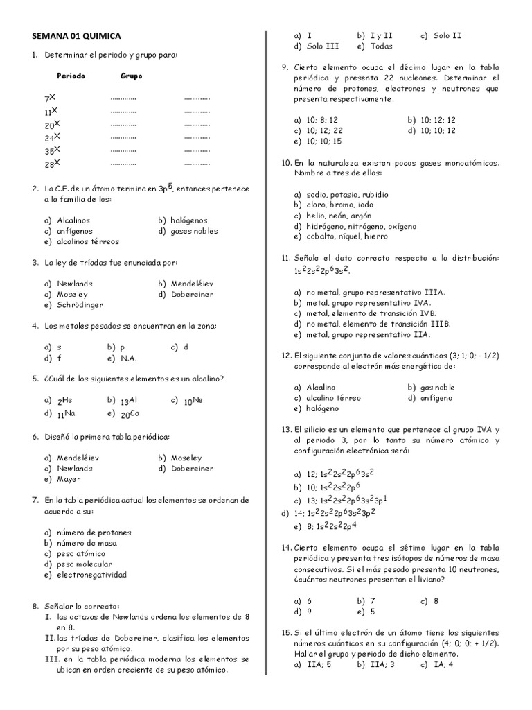 Quimica 4 Semanas | PDF | Enlace químico | Enlace covalente
