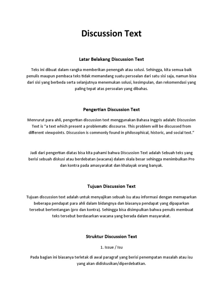 Discussion Text | PDF | Gaya Hidup