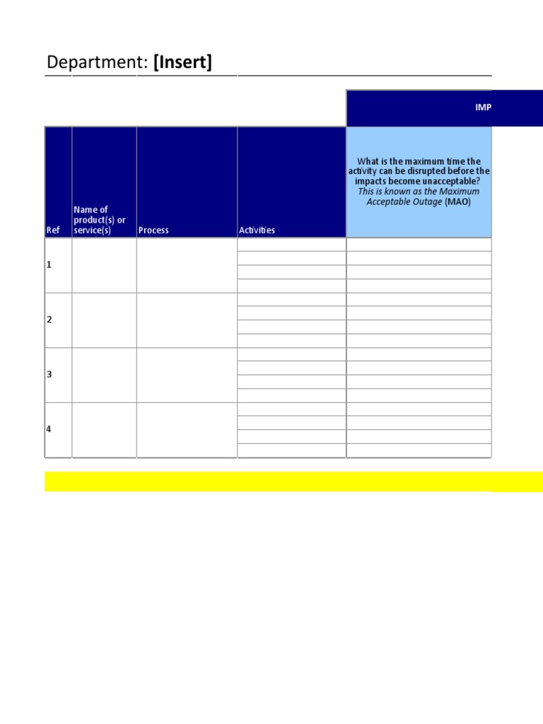 Business Impact Analysis Template v3.9.4 | PDF | Business | Information ...