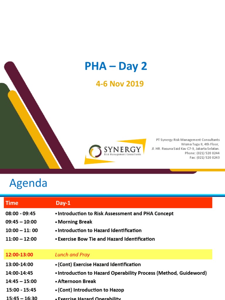 PHA Training - Day 2 | PDF | Risk | Safety