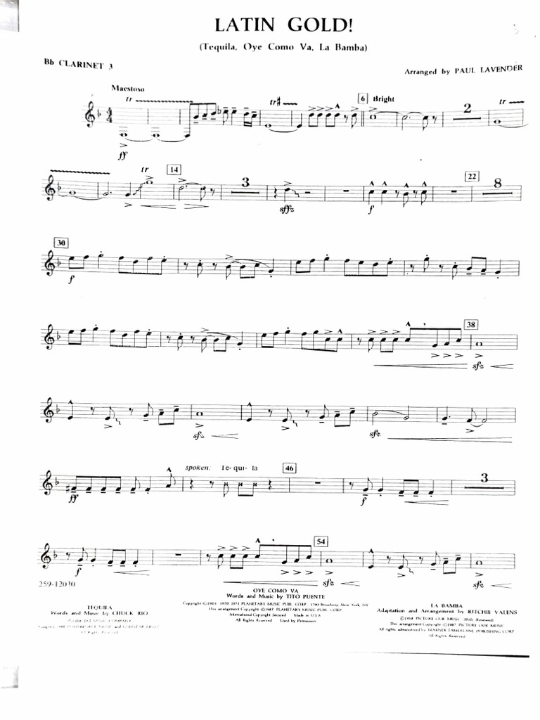 Latin Gold BB Clarinet 3 PDF | PDF