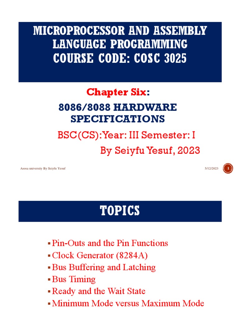 Chapter 6 8086 Hardware Specifications PDF | PDF | Input/Output | Logic Gate