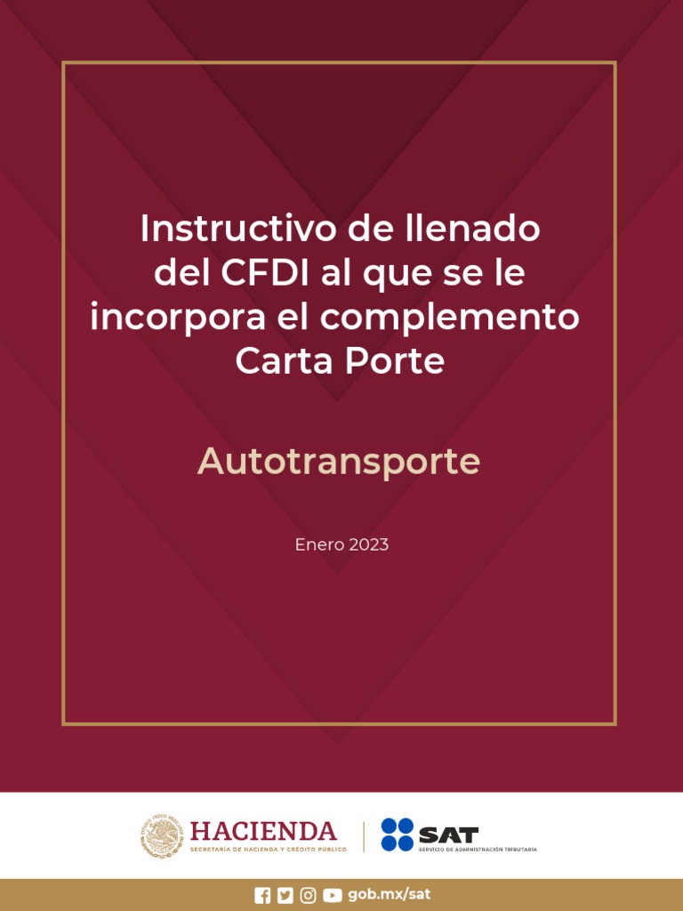 Instructivo de Llenado Carta Porte | PDF | Impuestos | Impuesto al valor agregado
