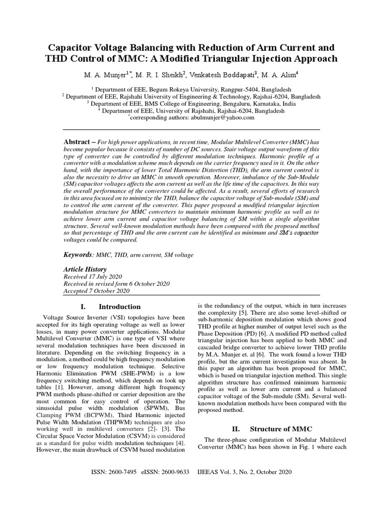 Capacitor Voltage Balancing | PDF | Capacitor | Power Inverter