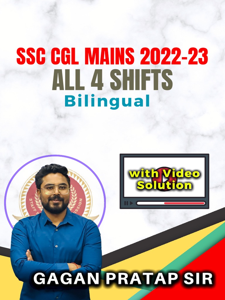 SSC CGL MAINS 2022 All 4 Shifts Maths by Gagan Pratap Sir | PDF