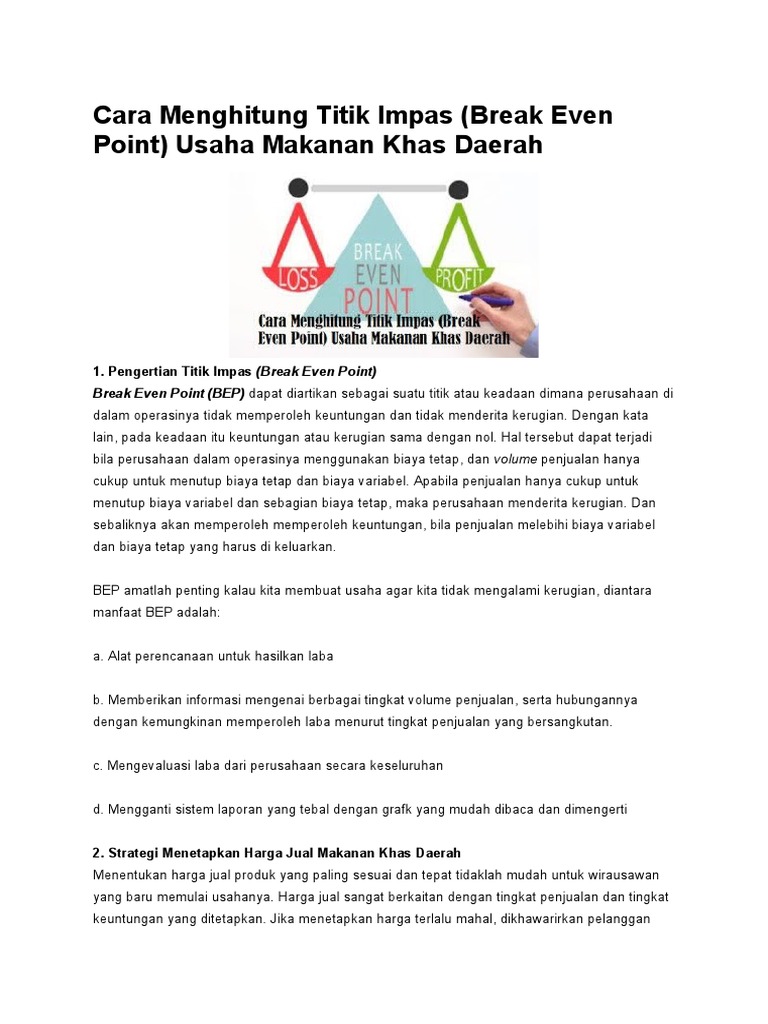 Cara Menghitung Titik Impas | PDF