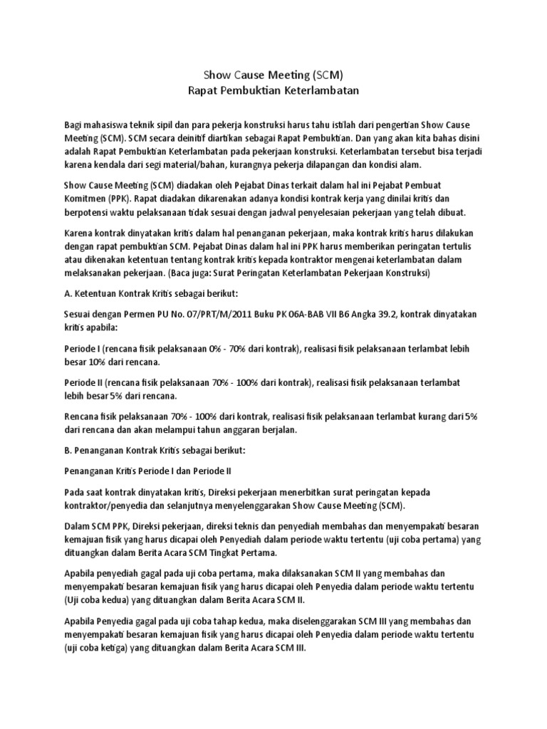 Show Cause Meeting (SCM) | PDF