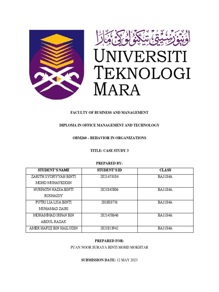 Case Study Obm 260 Pdf Sales Market Economics