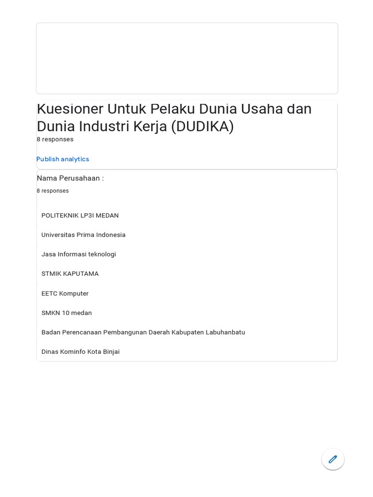 Kuesioner Untuk Pelaku Dunia Usaha Dan Dunia Industri Kerja (DUDIKA ...