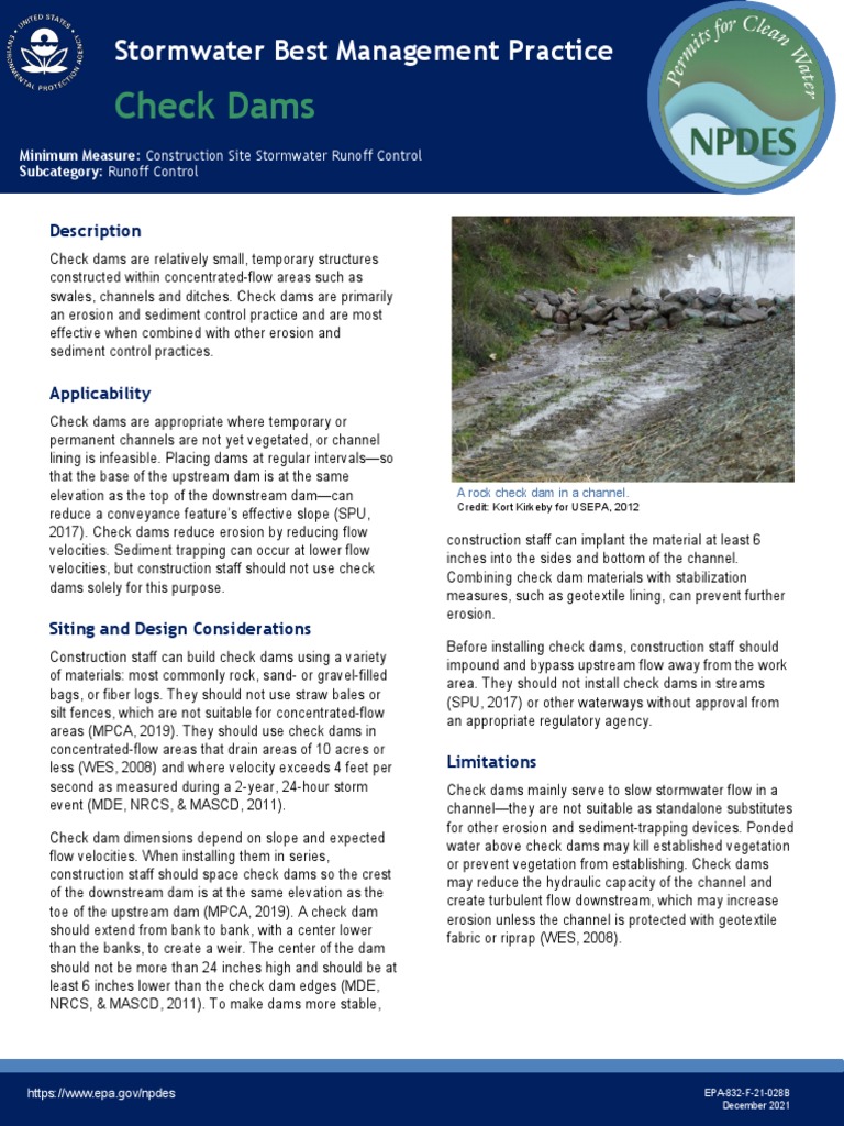 BMP Check Dams PDF | PDF | Dam | Water And The Environment