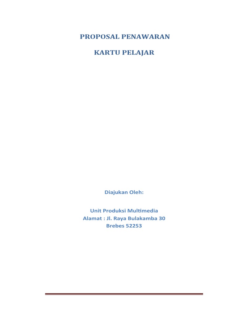 Proposal-Kartu Pelajar 2223 | PDF