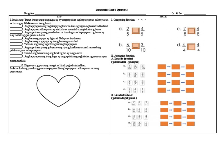 Summative Test 7 Quarter 3 Esp Math | PDF