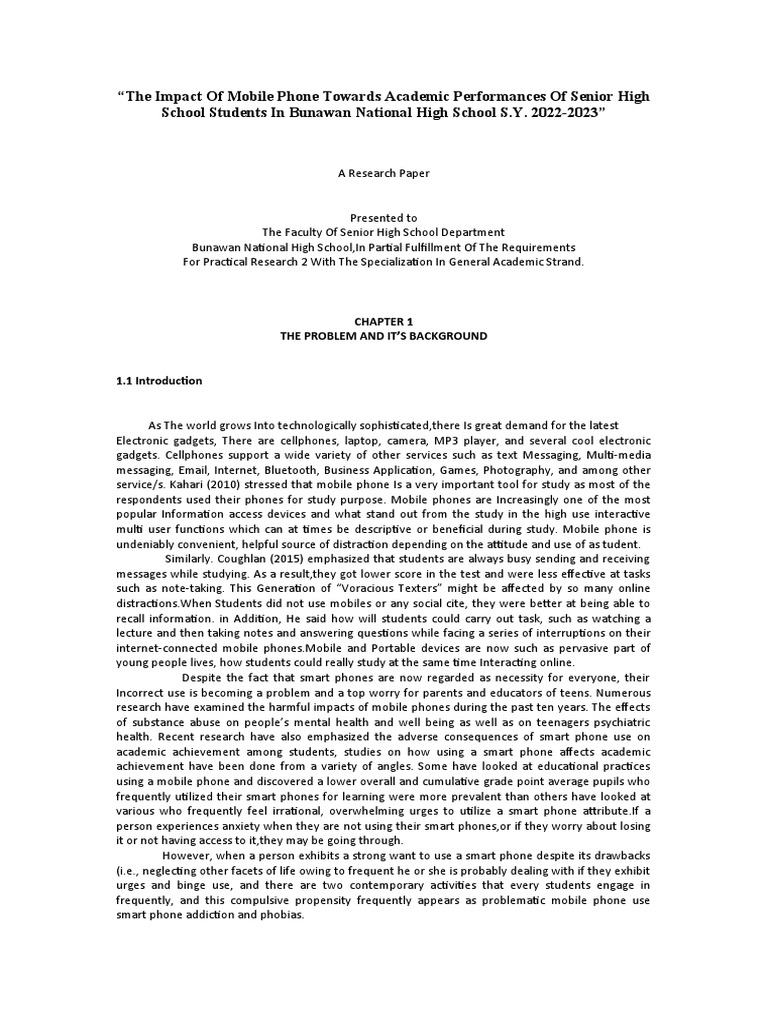 Mobile Phones and Academic Performance | PDF | Teachers | Learning