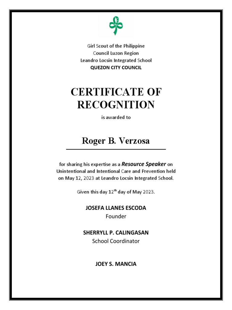 Certificate GSP | PDF