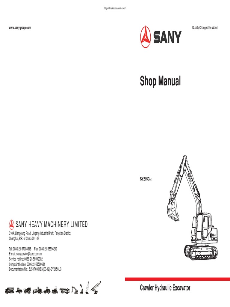 Sany SY215C - SY235 Shop Manual | PDF | Engines | Manufactured Goods