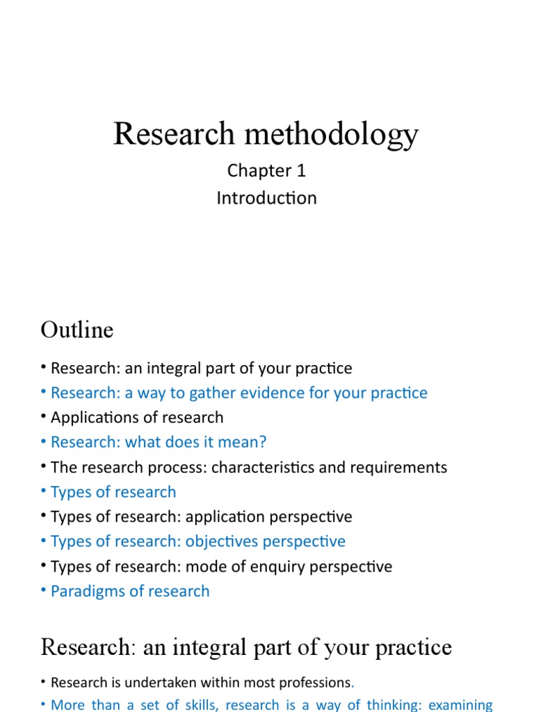 1-Chapter-Research Methodology | PDF | Methodology | Scientific Method