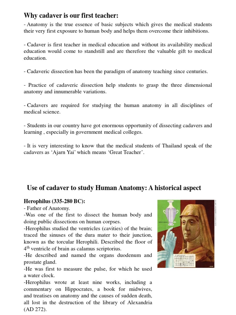 Aetcom Module Cadaver As A Teacher Pdf