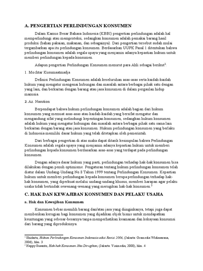 Pengertian Perlindungan Konsumen | PDF Pengertian Perlindungan Konsumen | PDF