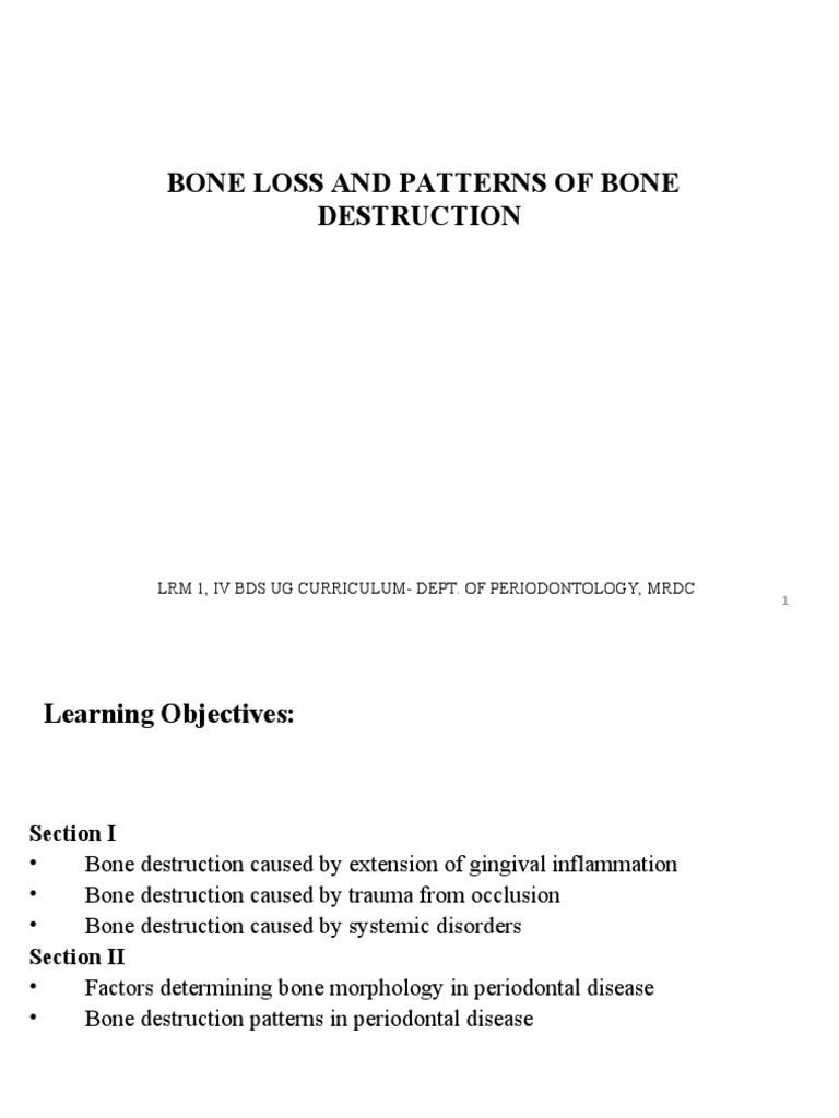 LRM 1 Iv Bone Loss and Patterns of Bone Destruction | PDF ...