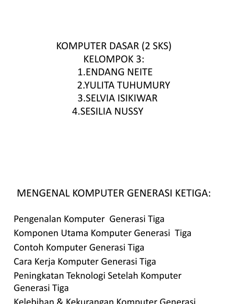 Komputer Dasar (2 SKS) | PDF