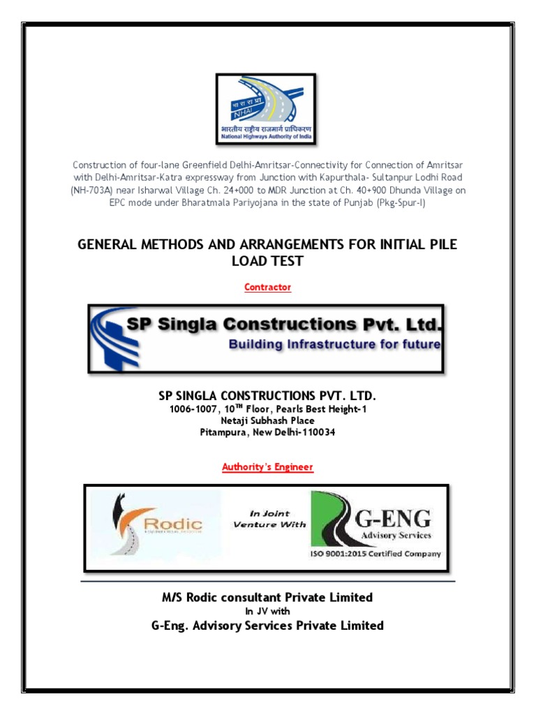 Initial Pile Load Test Methodology - R0 | PDF | Deep Foundation | Concrete