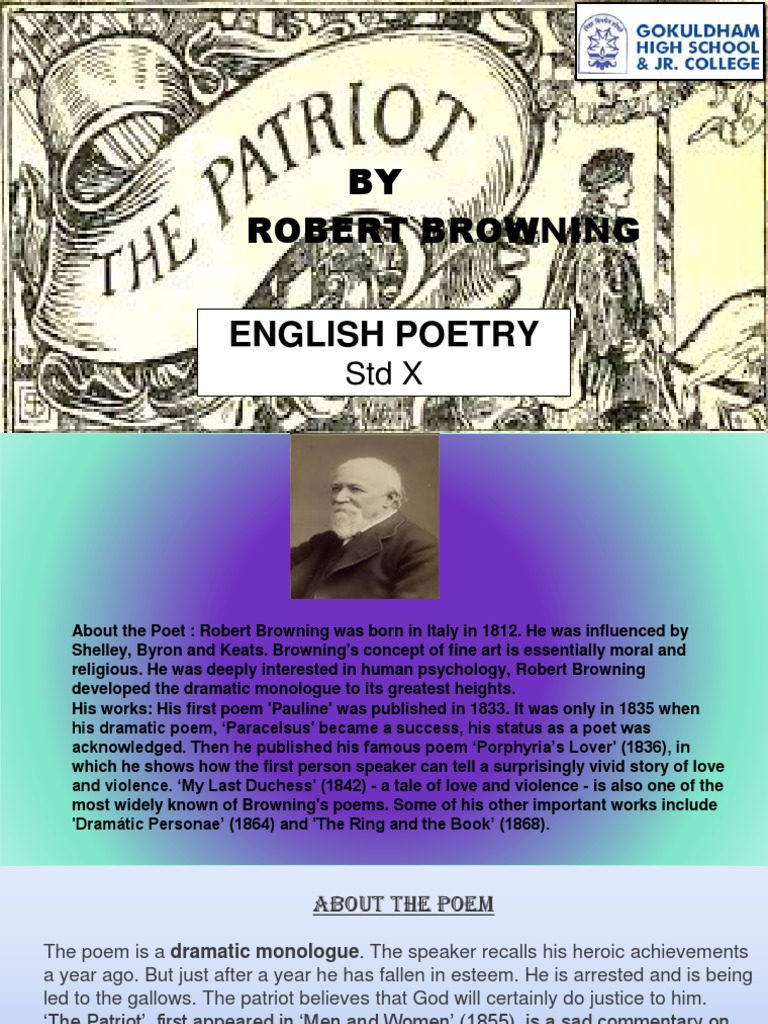 The Patriot PDF | PDF | Robert Browning | Poetry