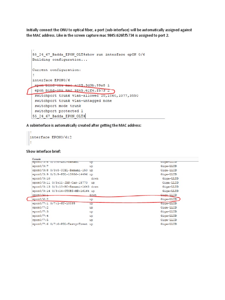 EPON Configuration | PDF
