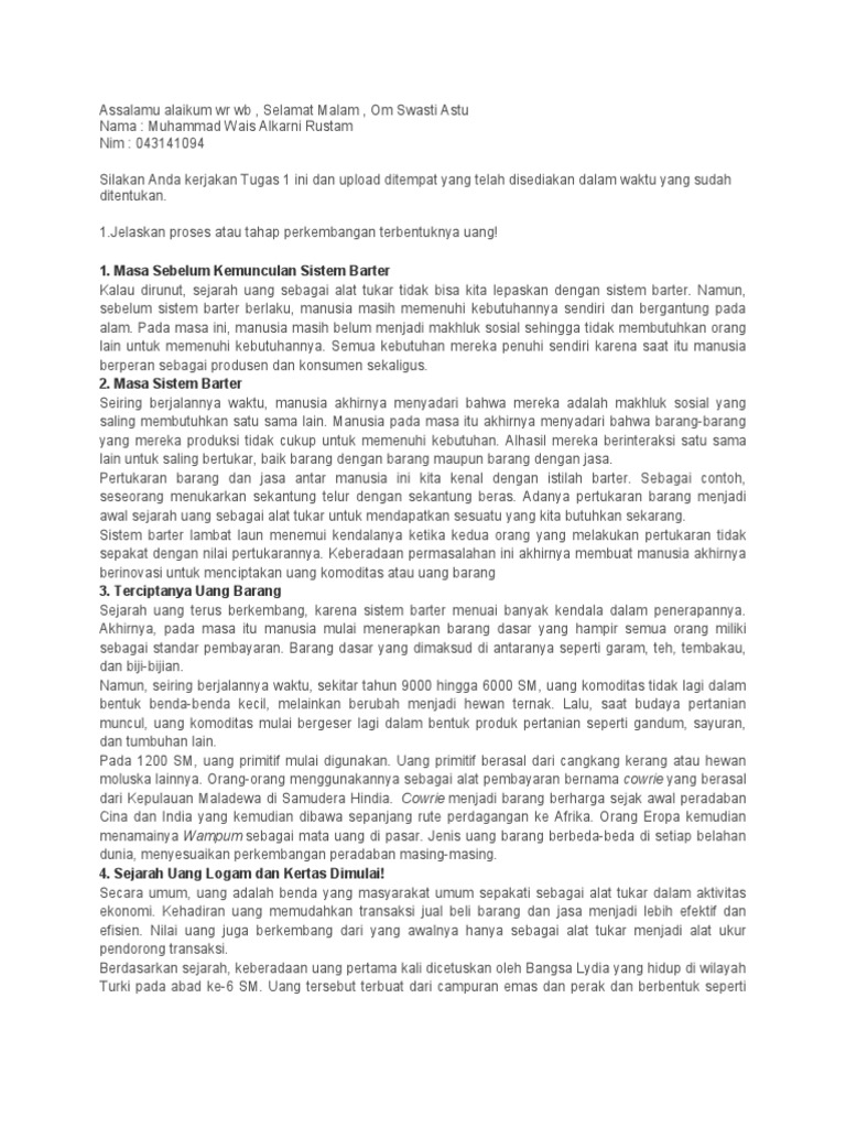 TGS 1 Ekonomi Moneter | PDF | Ilmu Sosial