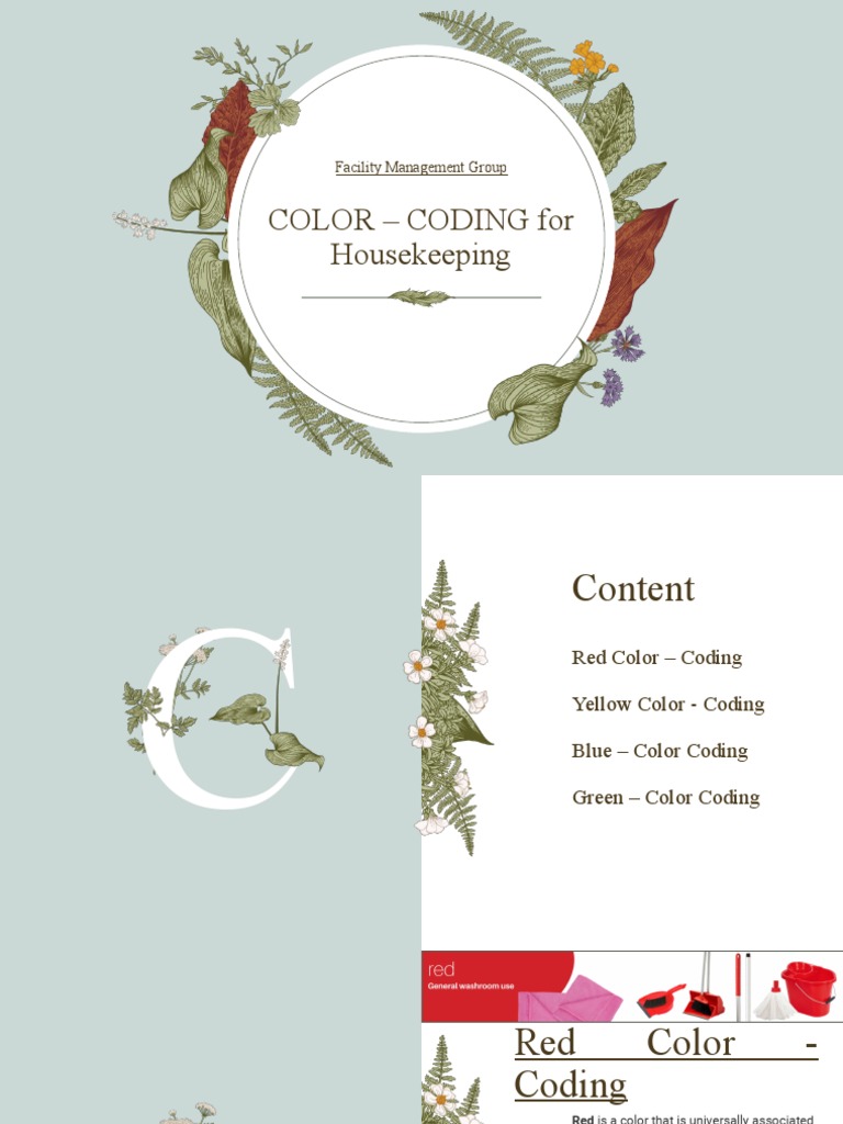 COLOR - CODING For Housekeeping | PDF