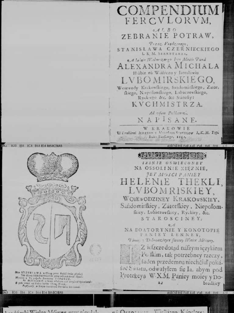 Compendium Ferculorum, Albo Zebranie Potraw, Przez Urodzonego ...