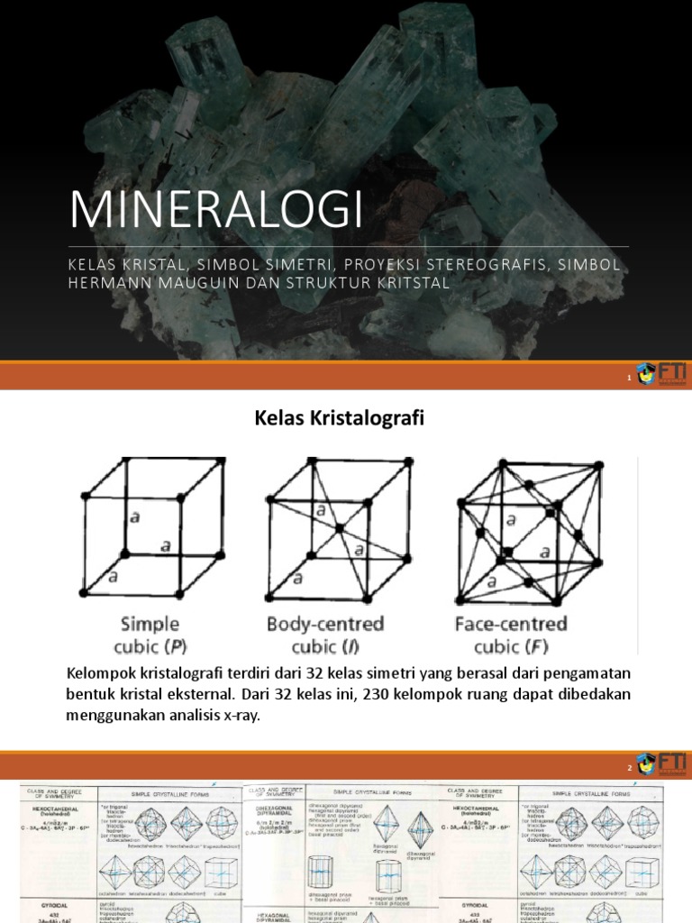 Kelas Kristal, Proyeksi Stereografis Dan Struktur Kristal | PDF