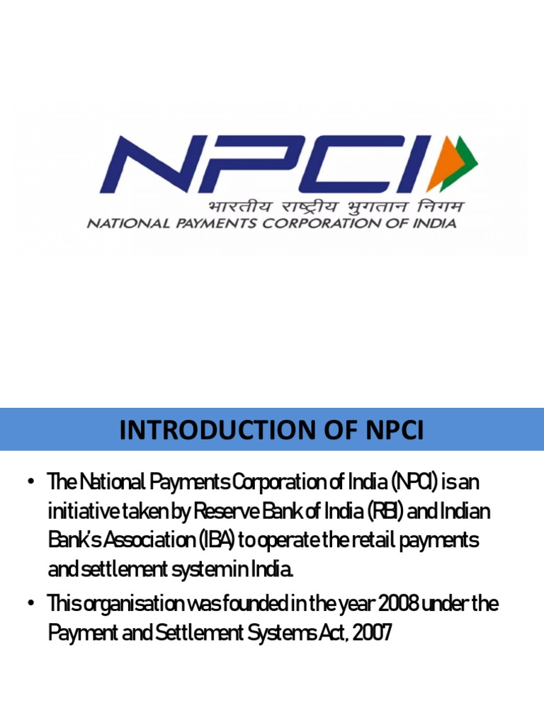 Npci Presentation PDF | PDF